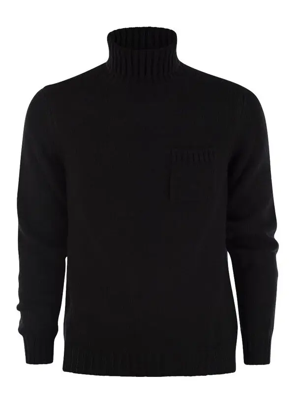 Fedeli Wool And Cashmere Turtleneck Jumper - Night Blue