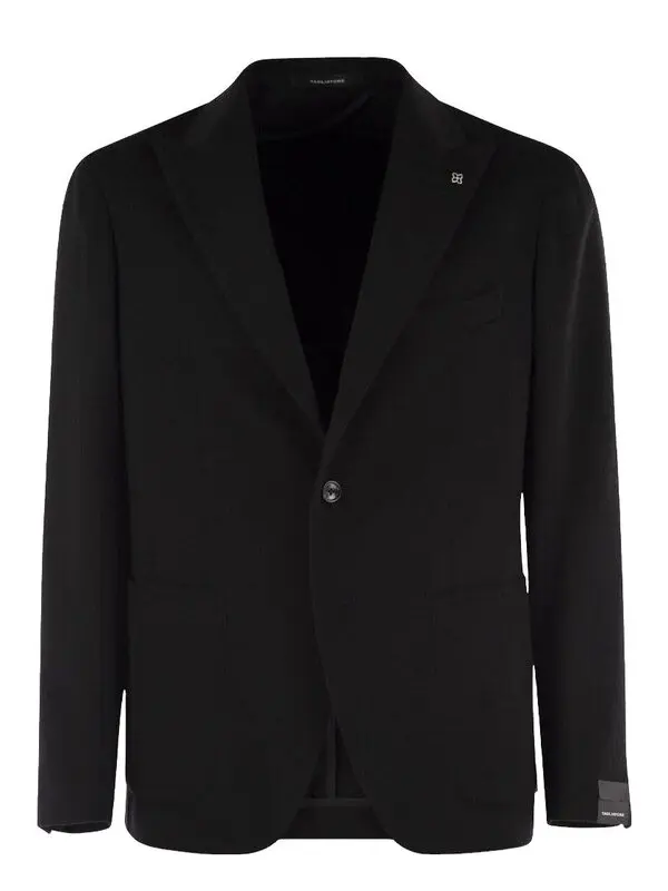 Tagliatore Cashmere Two-button Jacket - Black