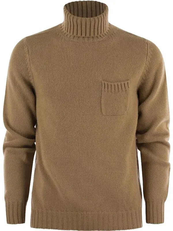 Fedeli Wool And Cashmere Turtleneck Jumper - Brown