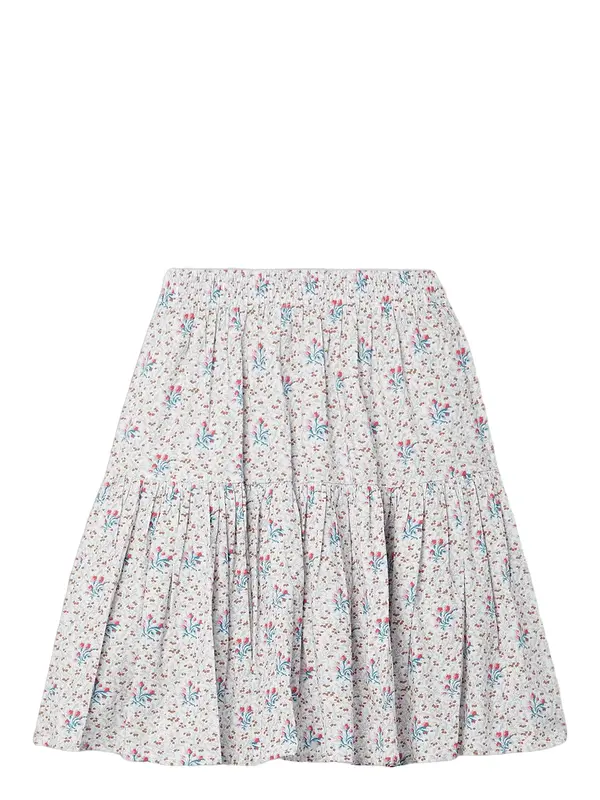 Batsheva Laura Ashley Amy Floral-print Mini Skirt - White