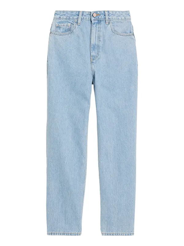 GANNI Cropped Tapered Jeans - Light Denim