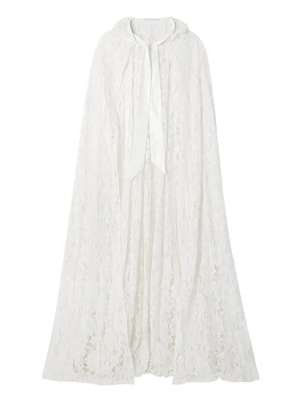 HALFPENNY LONDON Dean Hooded Lace Cape - Ivory