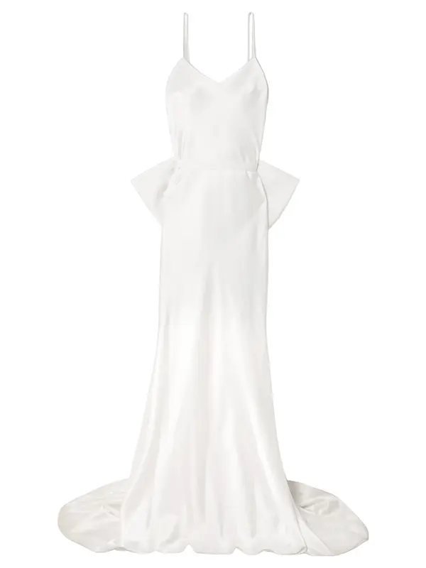 HALFPENNY LONDON India Bow-detailed Gown - White