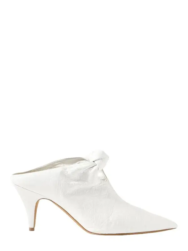Khaite Rowan Knotted Crinkled-leather Mules - White
