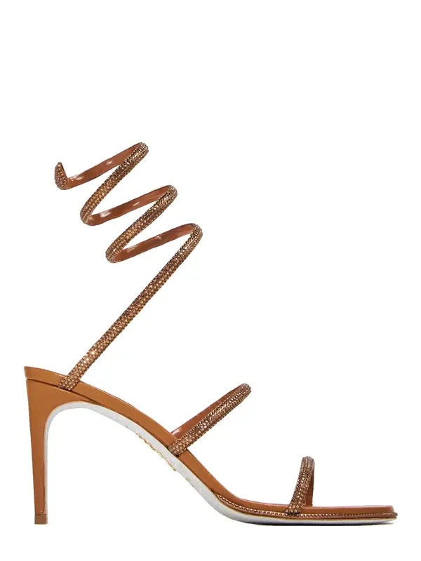 Rene Caovilla 80mm Cleo Embellished Sandals - Brown
