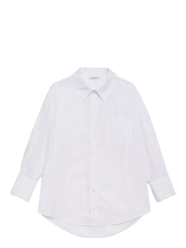 ANINE BING Mika Striped Shirt - White