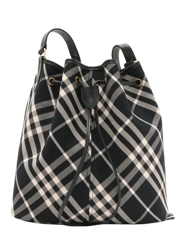 Burberry Check Bucket Bag - Black
