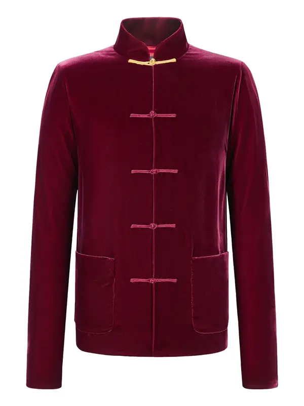 Shanghai Tang X Jacky Tsai Velvet Shirt Jacket - Red