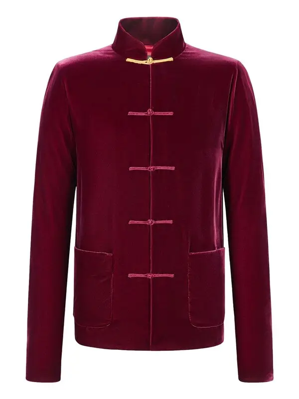 Shanghai Tang X Jacky Tsai Velvet Shirt Jacket - Red