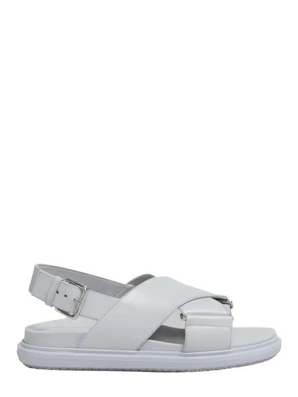 Marni Fussbet Leather Sandals - Grey