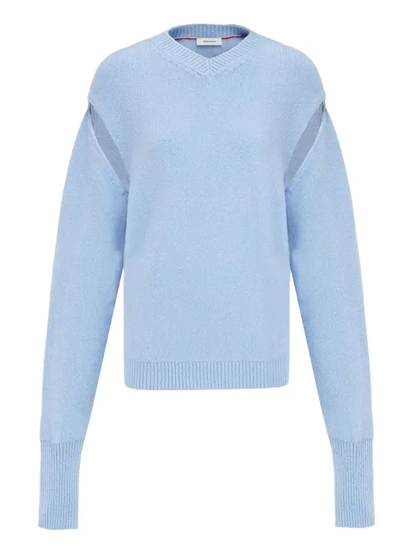 FERRAGAMO Layered Cashmere Sweater - Blue