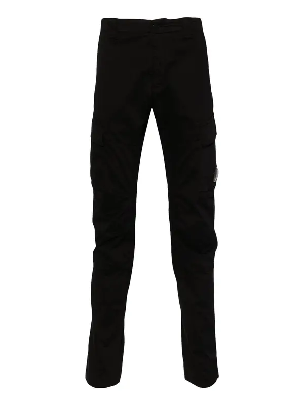 C.P. COMPANY Lens-detail Sateen Cargo Trousers - Black