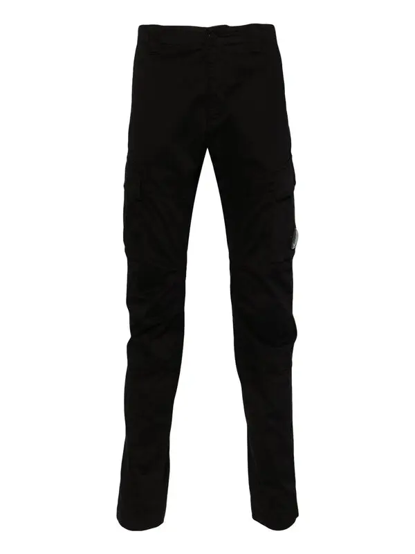 C.P. COMPANY Lens-detail Sateen Cargo Trousers - Black