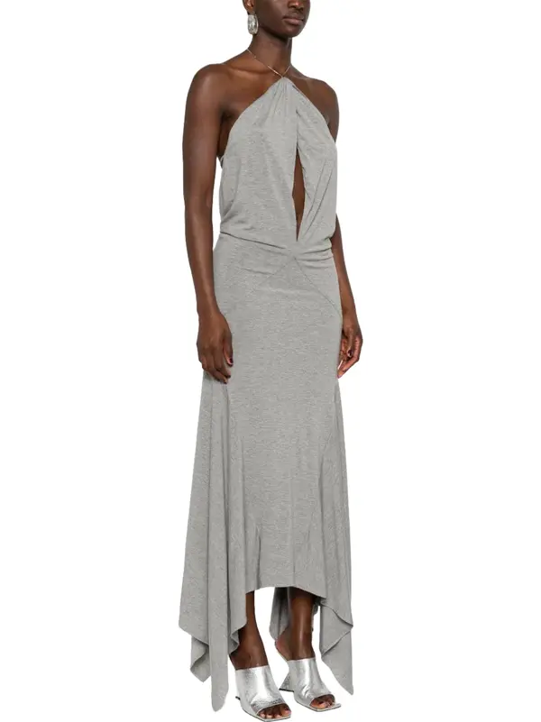 Attico Keyhole Cut-out Maxi Dress - Grey