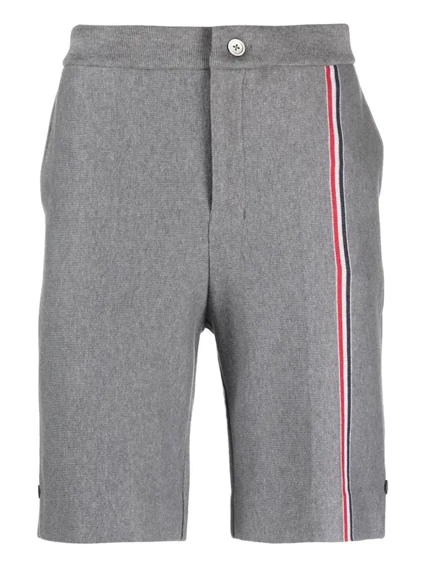 Thom Browne Rwb Stripe Bermuda Shorts - Grey