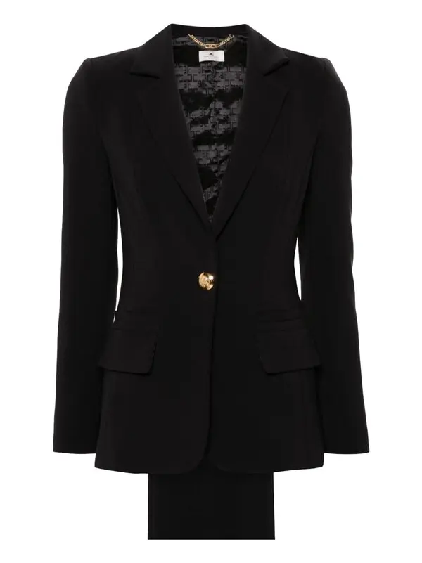 Elisabetta Franchi Single-breasted Crepe Suit - Black