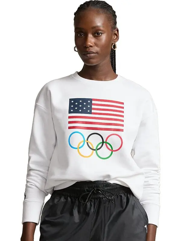 Ralph Lauren Team Usa Graphic Fleece Crewneck - Ceramic White