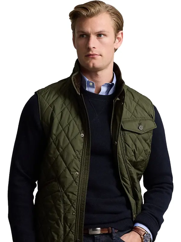 Ralph Lauren The Beaton Quilted Utility Vest - Company Olive