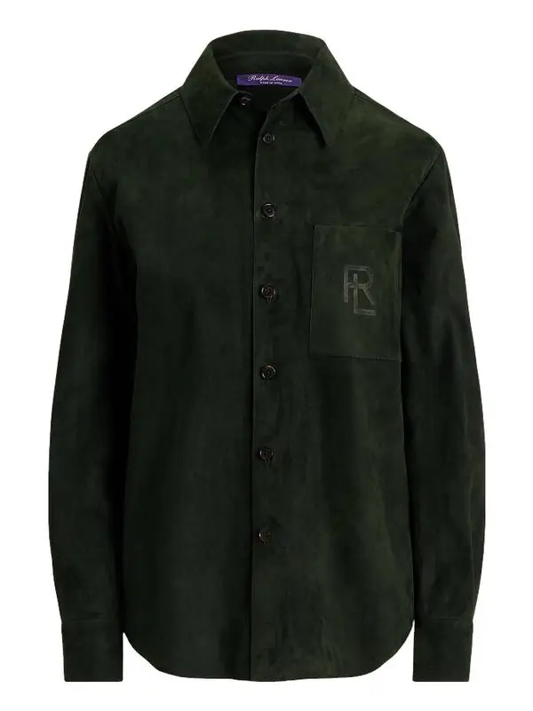 Ralph Lauren Tyler Lamb-suede Shirt - Dark Racing Green