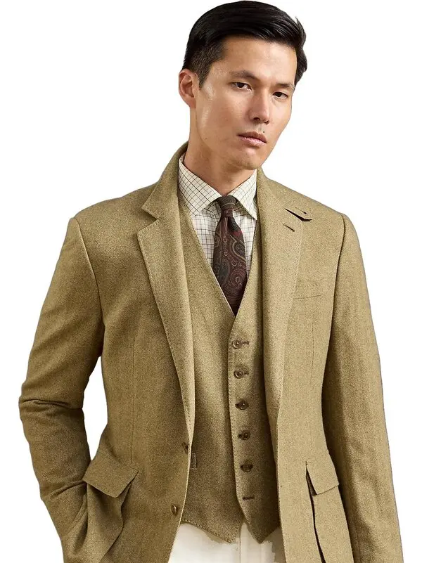 Ralph Lauren Kent Hand-tailored Cashmere Jacket - Sage Multi