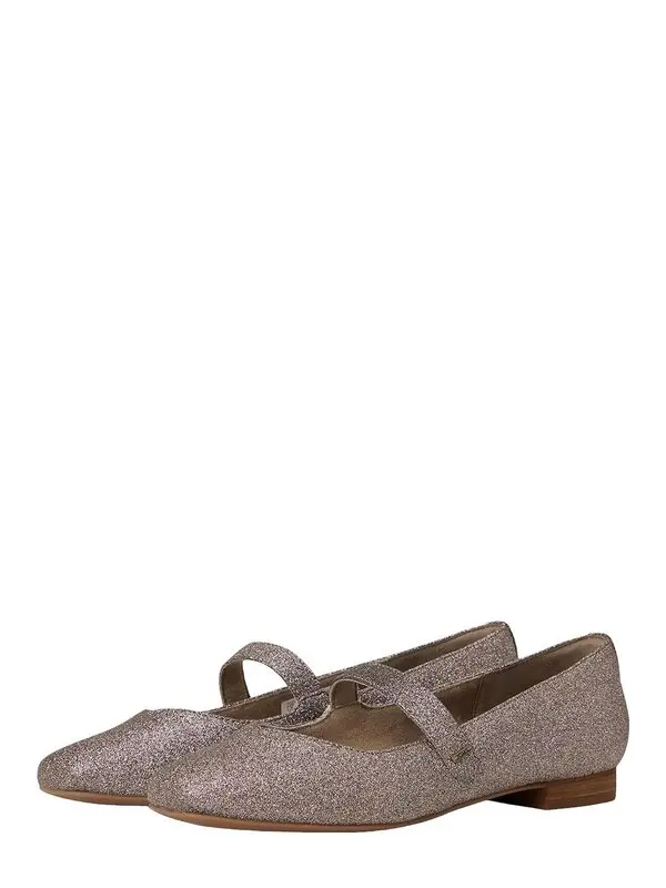 Toms Bianca Mary Jane Flats With Squared Toe And Suede Upper - Gold
