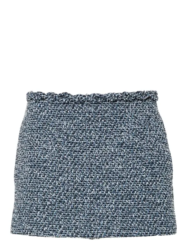 Valentino Garavani Tweed Denim Mini Skirt - Blue