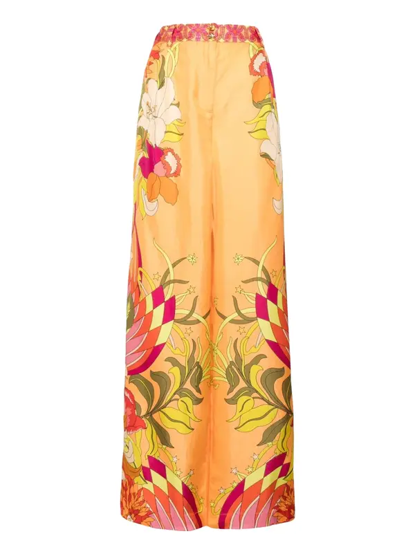 Camilla Wide-leg Waisted Pant - Orange