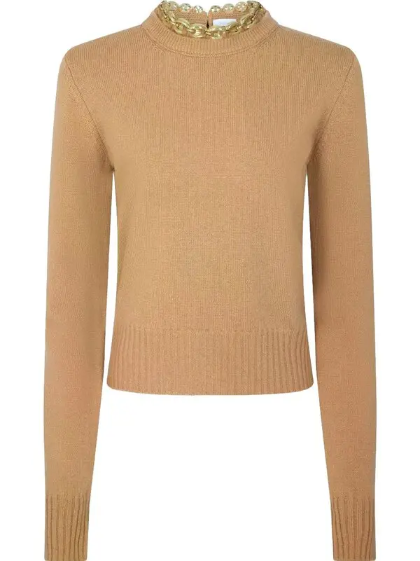 Rabanne Embellished Knitted Jumper - Neutrals
