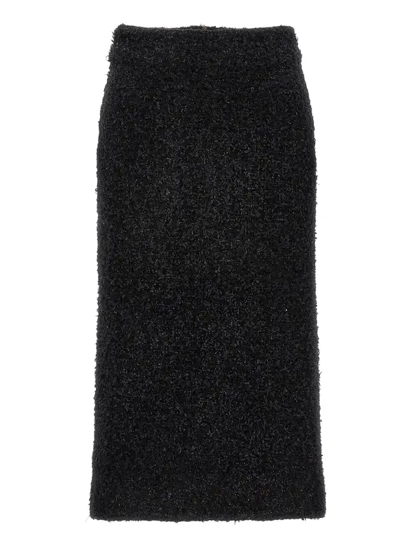 Balenciaga Tweed Midi Skirt - Black