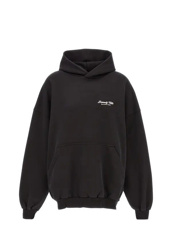 Balenciaga Beverly Hills Cotton Hoodie - White/black