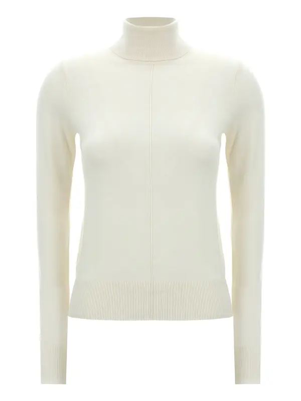 Chloé Logo Embroidery Turtleneck Sweater - White
