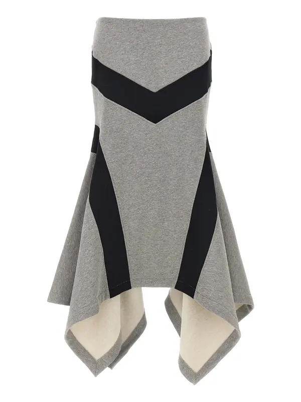 Attico Asymmetrical Long Skirt - Gray