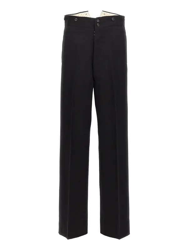 MAISON MARGIELA Strap Wool Trousers - Black