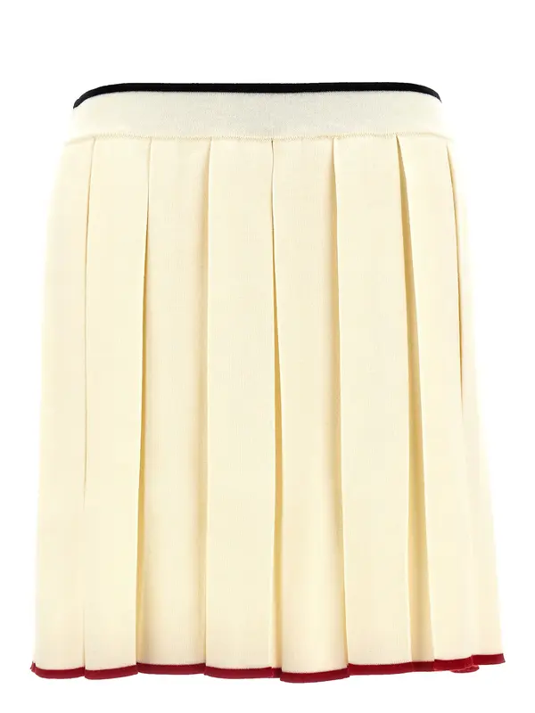 Thom Browne Knitted Pleated Skirt - White