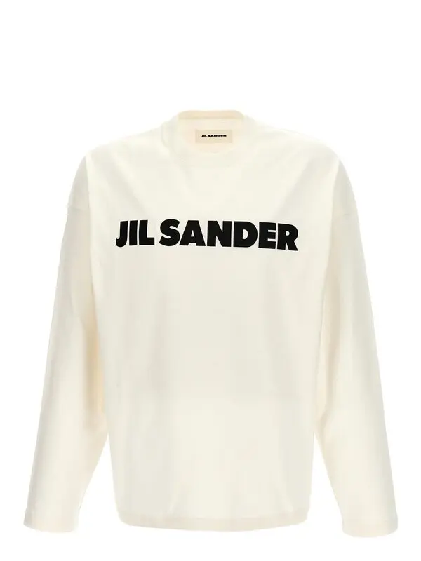 JIL SANDER Logo Print T Shirt - White/black