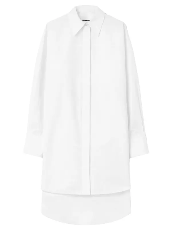JIL SANDER Cotton Shirt Dress - White