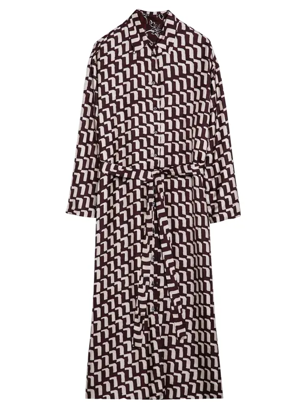 Max Mara Reversible Printed Chemise Dress - Purple