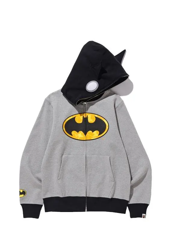 BAPE X Dc Batman Full Zip Hoodie - Grey