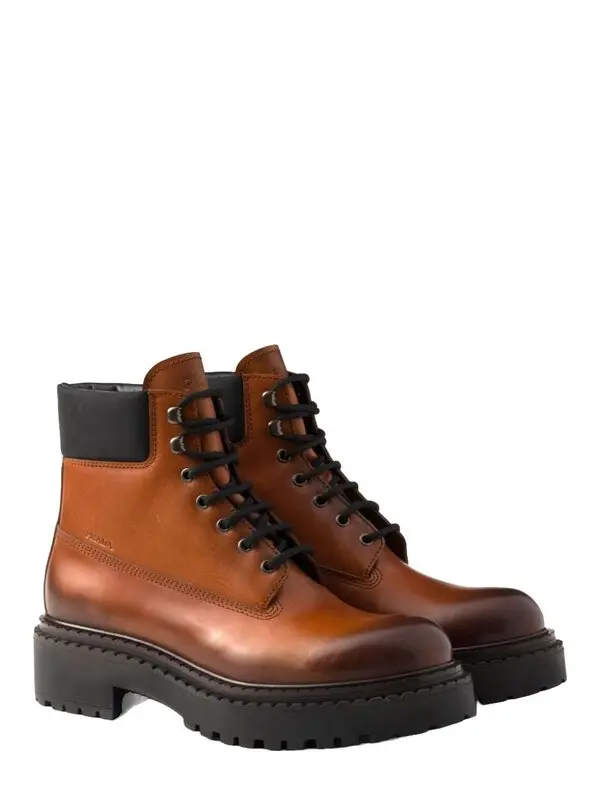 Prada Leather Boots - Brown