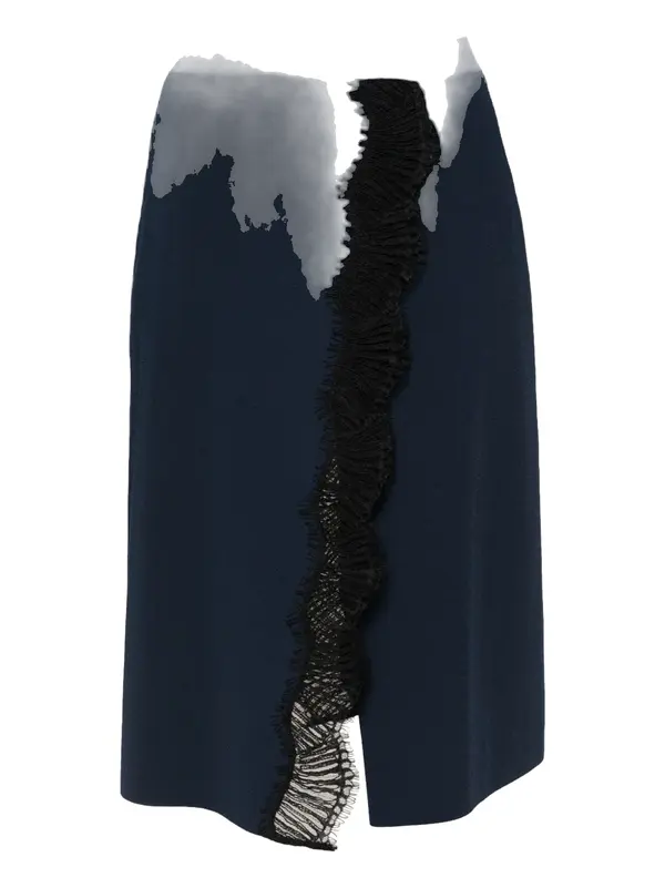 Stella McCartney Lace-insert Mid-rise Midi Skirt - Blue