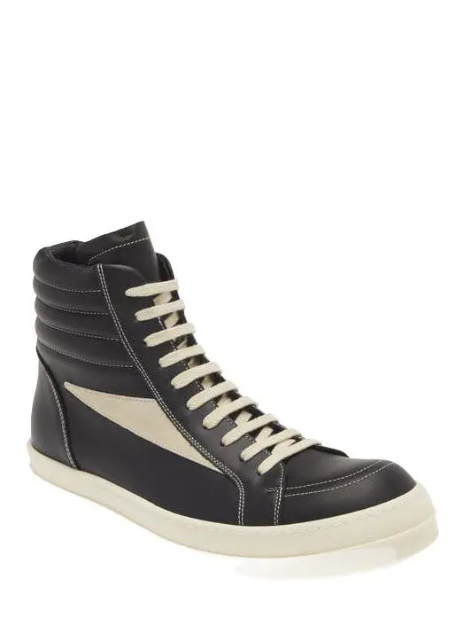 Rick Owens Porterville High Top Sneaker - Black/milk/milk