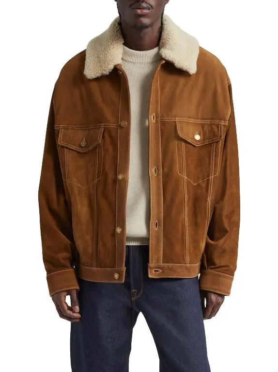 Golden Goose Journey Suede Trucker Jacket - Tobacco Brown