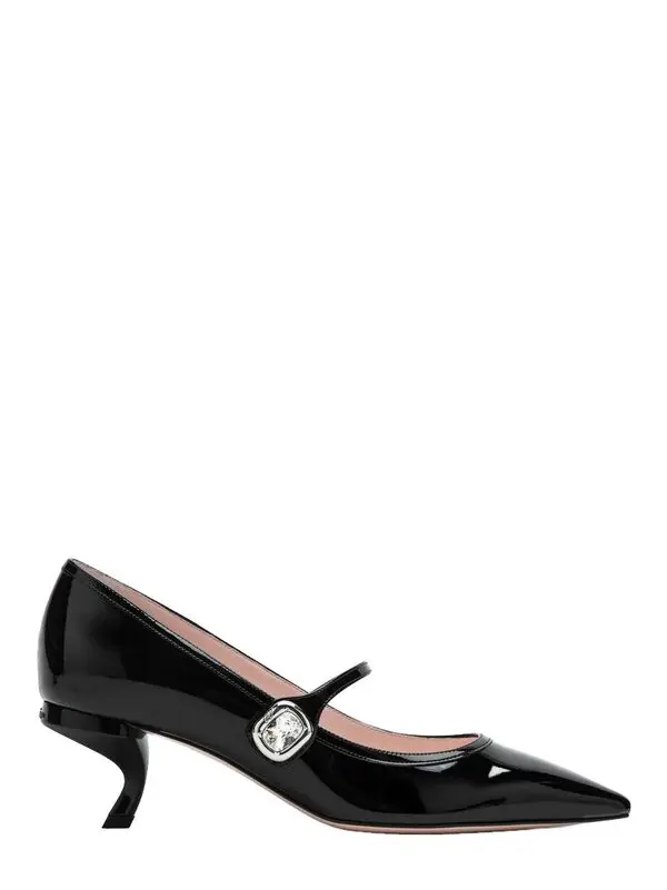 ROGER VIVIER Patent Leather Mary Jane Pumps - Black