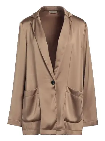 Herno Single-breasted Satin Blazer - Beige