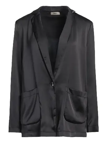 Herno Single-breasted Satin Blazer - Black