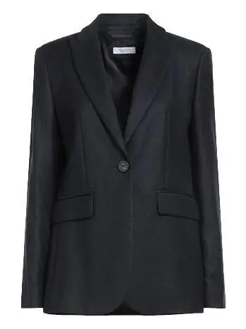 Peserico Single-breasted Blazer In Virgin Wool Blend - Blue