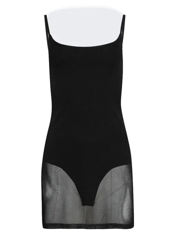 Jacquemus La Robe Maille Roupao Sheer Mini Dress - Black