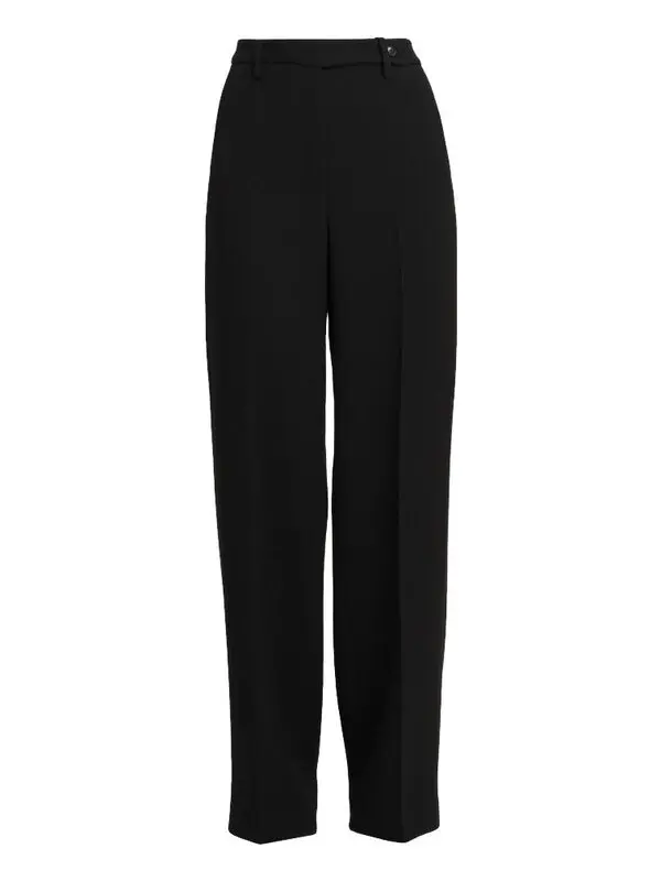 Kiton Crepe Wide-leg Trousers - Black