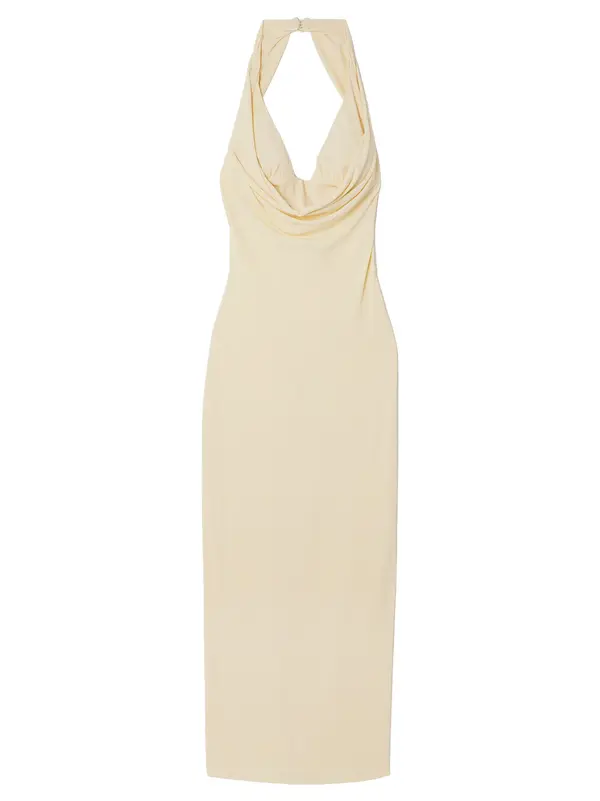 Magda Butrym Stretch-jersey Halterneck Midi Dress - Yellow