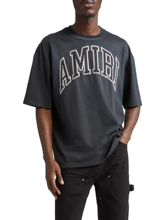 Amiri Arched Core Logo Oversize Graphic T-shirt - Black